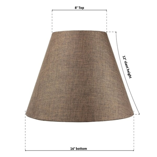 8x16x12" SLIP UNO FITTER Hard Back Empire Lampshade - Chocolate Burlap ...