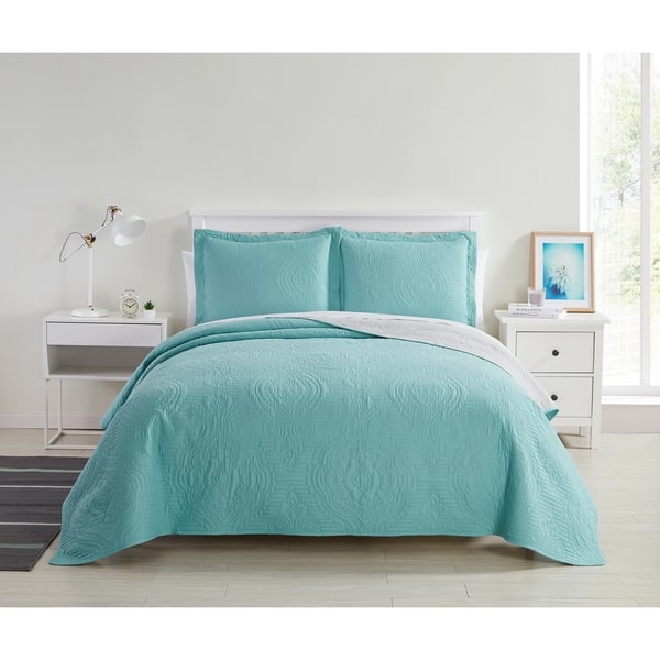 Spirit Linen Home Madison Embossed Quilt Sets (3-Piece) - Bed Bath ...