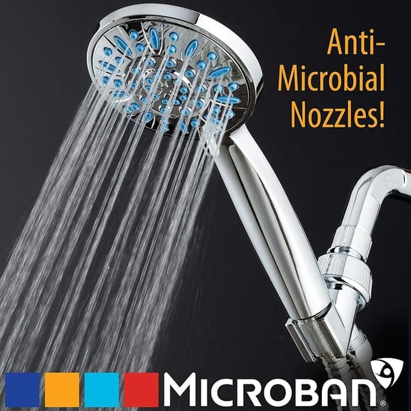 AquaDance Microban Antimicrobial High-Pressure 4-inch Hand Shower - Bed ...