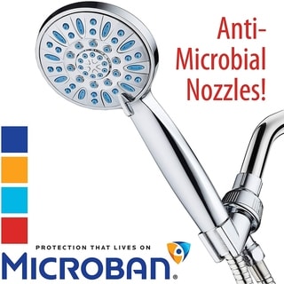 Microban Antimicrobial/Anti-Clog 30 Setting Shower Combo Aqua Blue ...