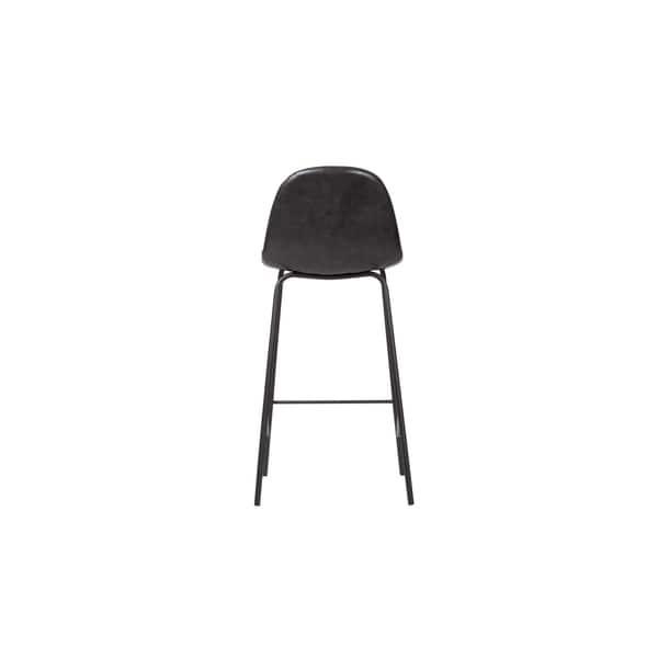 Silver Orchid Terry Black Leather Counter Stool - Bed Bath & Beyond ...