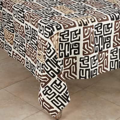Cotton Kuba Mud Cloth Tablecloth - Overstock - 29451712