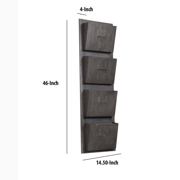 Industrial Style Metal Mailbox with Four Slots, Black - Bed Bath ...