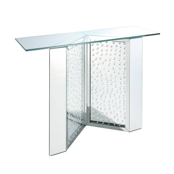 ACME Nysa Console Table in Mirrored & Faux Crystals - Bed Bath & Beyond ...