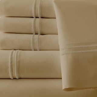 Milan 6 Piece Full Size Sheet Set with Double Marrow Hem The Urban Port ...