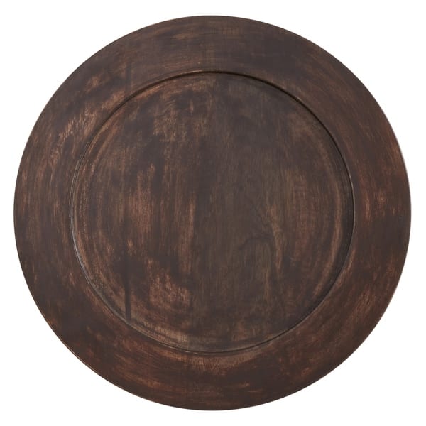 Round Table Chargers With Dark Wood Design (Set of 4) - Bed Bath ...
