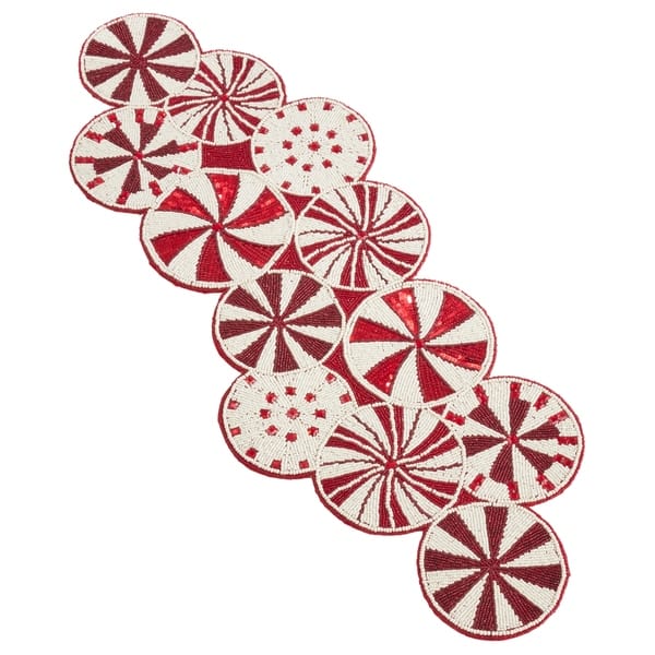 Beaded Candy Cane Table Runner - Overstock - 29587440