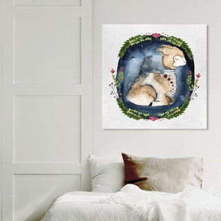 Wynwood Studio 'Sleepy Square' Animals Wall Art Canvas Print - Brown ...