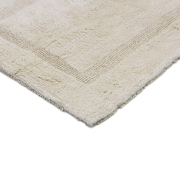Egyptian Cotton Inset Border Bath Rug - Natural - Bed Bath & Beyond ...