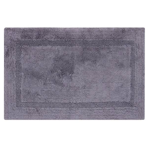 Egyptian Cotton Inset Border Bath Rug - Charcoal - Bed Bath & Beyond ...
