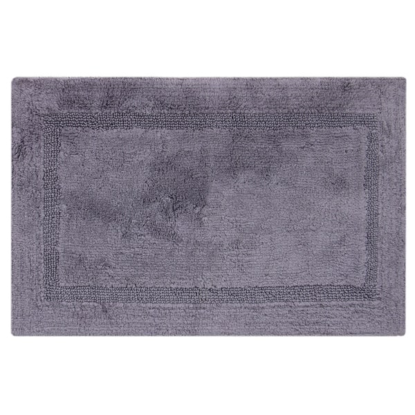 Egyptian Cotton Inset Border Bath Rug - Charcoal - Bed Bath & Beyond ...
