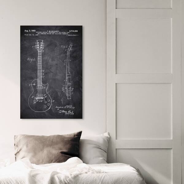 Wynwood Studio 'Gibson Les Paul Guitar 1955 Chalkboard' Music and Dance ...