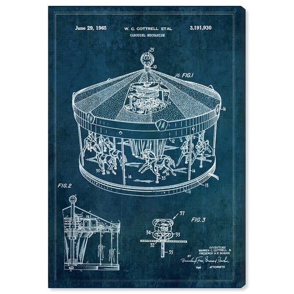Wynwood Studio 'Carousel Mechanism 1965' Symbols and Objects Wall Art ...