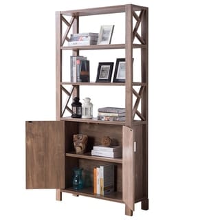 The Gray Barn Adirondack Wooden Bookcase with 3 Open Shelves and Double ...