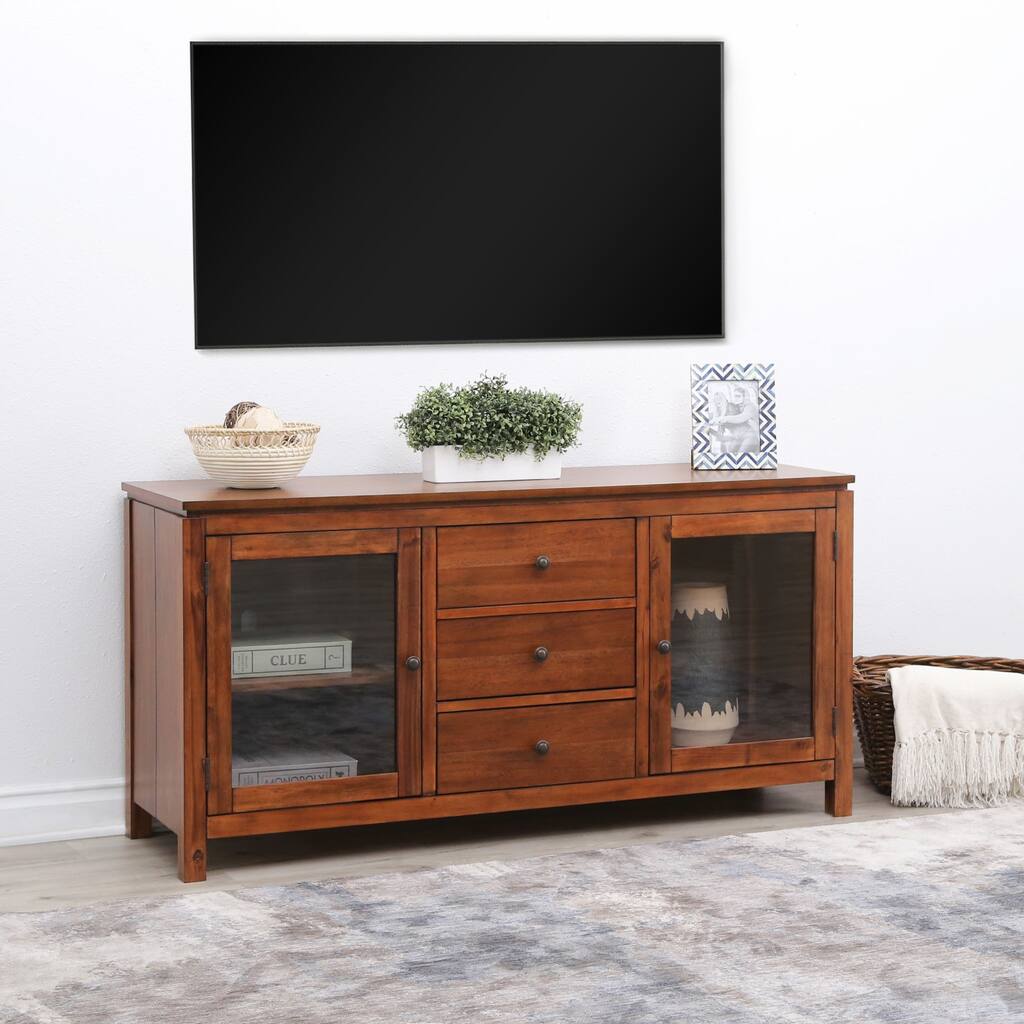 Abbyson Saugus Solid Wood Media Console - 60-Inch - Overstock - 29619024
