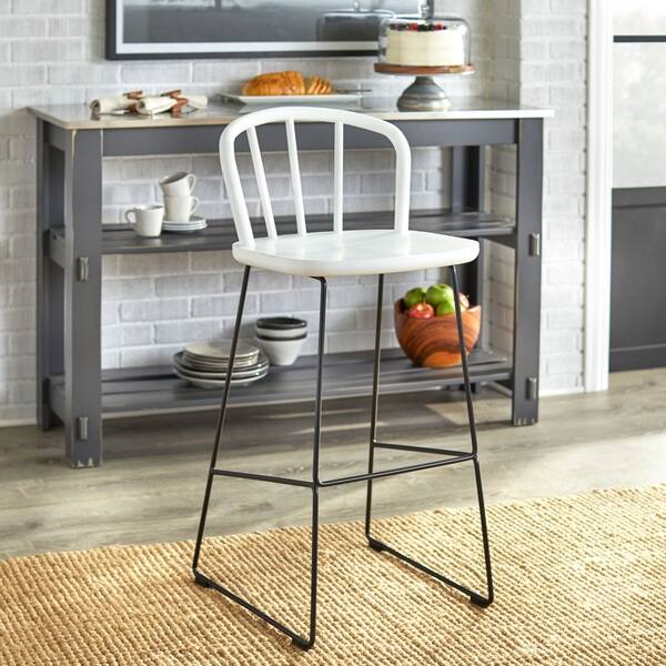 Lifestorey Farmhouse Wirebase 30-inch Armless Slat Back Bar Stool - Bed ...