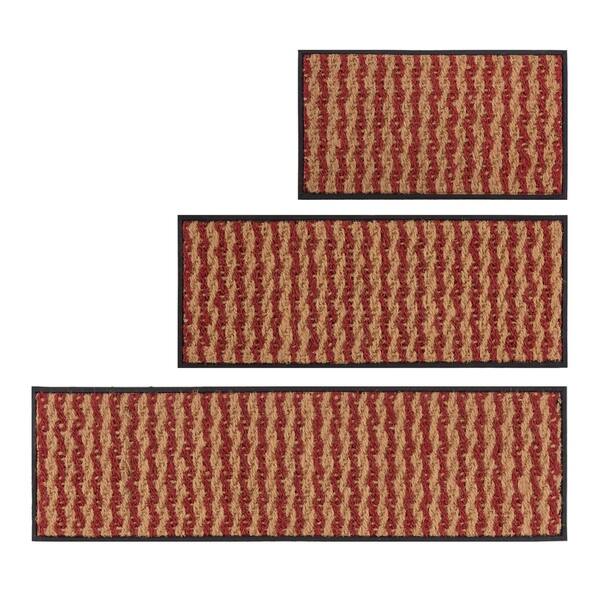Natural and Recycled Rubber Boot Tray with Tan and Red Coir Insert - On ...