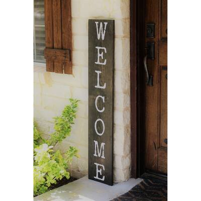 Freestanding Welcome Sign - Black - Overstock - 29658934