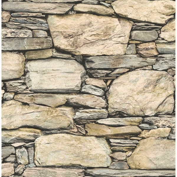 Thatcher Grey Stone Wall Wallpaper - Bed Bath & Beyond - 29735824