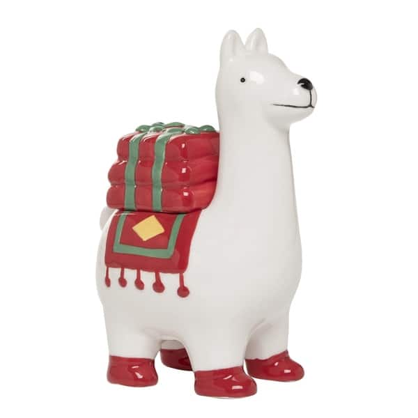 Transpac Dolomite Small White Christmas Llama Container - N/A - Bed ...