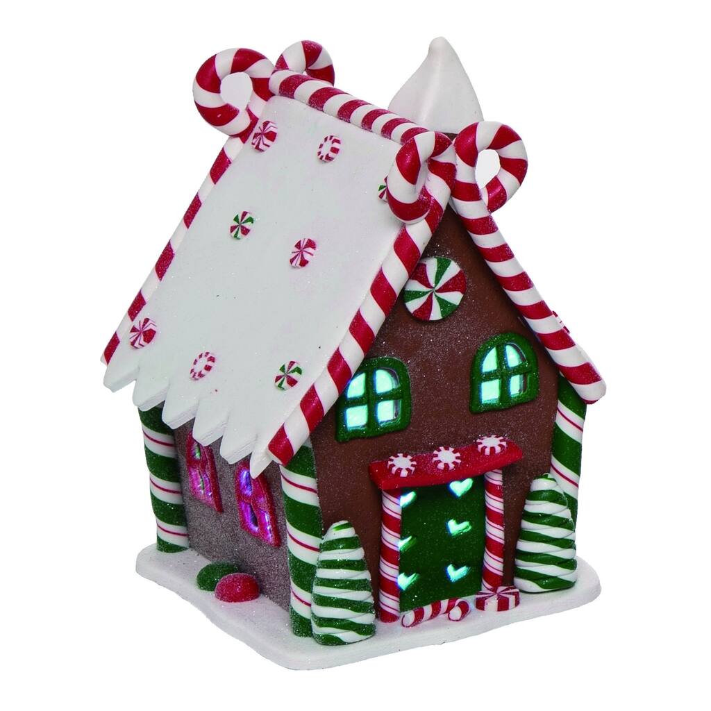 Transpac Plastic Red Christmas Light Up Gingerbread Houses Set of 4 - N ...