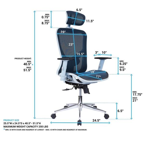 Handmade Modern Designs High-Back Lumbar Support Mesh Office Chair ...