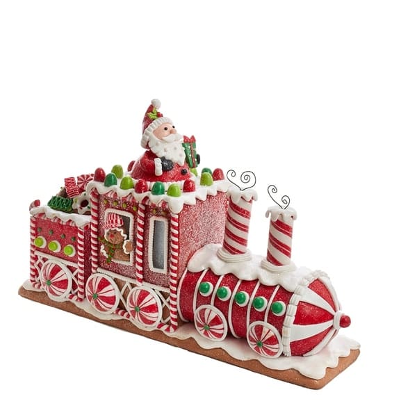 Kurt Adler 7.5-Inch Battery-Operated Gingerbread Junction LED Train ...