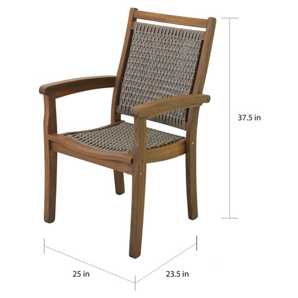 Eilaf Driftwood Grey Wicker & Eucalyptus Stacking Armchair - Bed Bath ...