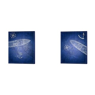 Addie Marie 'Blue Prints' Canvas Art (Set of 2) - 12 x 15 - Bed Bath ...