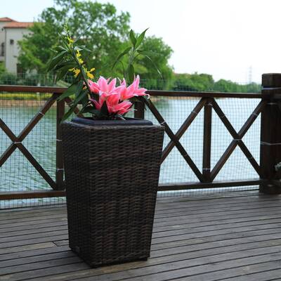 2 Pieces Patio Wicker Flower Pot Garden Planters by Moda Furnishings ...