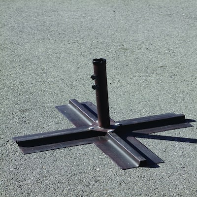 Patio Umbrella Cross Base Stand Cast Aluminum Heavy Duty Outdoor Garden ...