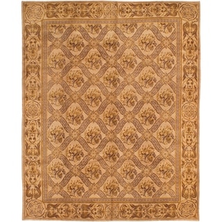 Hand-knotted Karma Beige, Brown Wool Rug - 8'0 x 9'11/8'0" x 9'11 ...