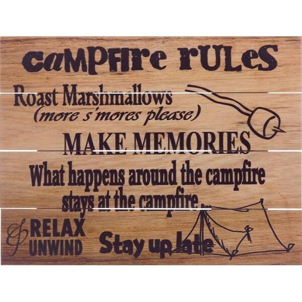 Wood Pallet Art - Campfire Rules - Overstock - 29805775