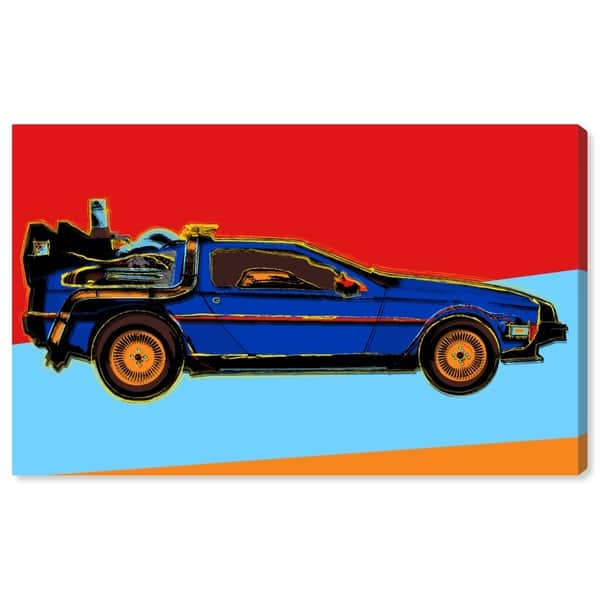 Oliver Gal 'Warhol style Delorean' Transportation Wall Art Canvas Print ...