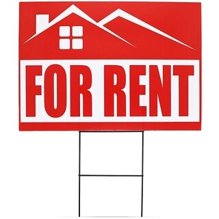 Juvale 6-Pack for Rent Signs with Stakes for Apartment Rentals, 12 x 17 ...