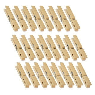 Juvale Wooden Clothespins - 24-Pack Large Clothespins for Shirts ...