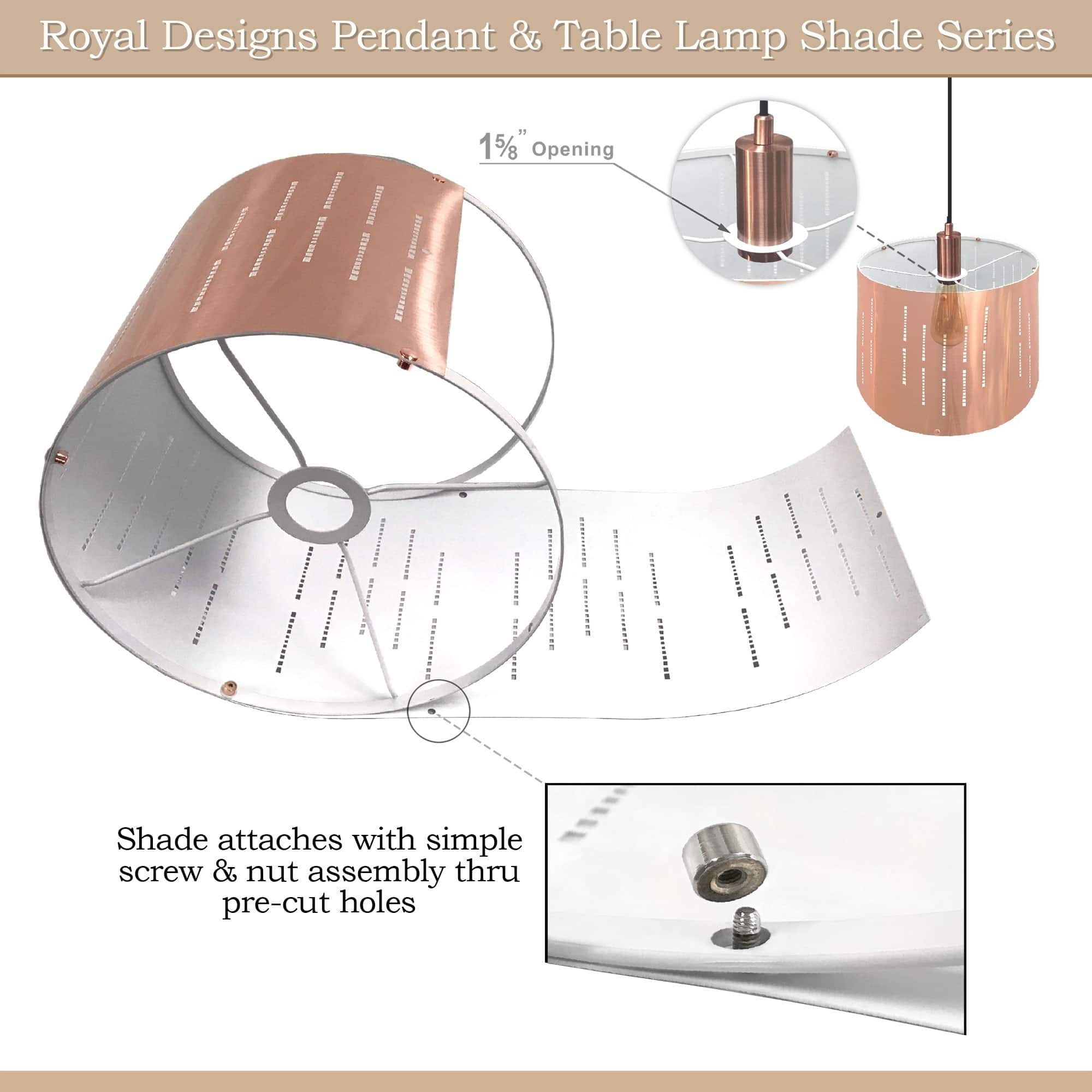 Do-It-Yourself Metallic Stencil Design Uno Drop Hardback Lamp Shade ...