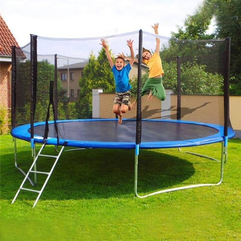 12FT Outdoor Trampoline Enclosure Net Jumping Mat and Safety Spring ...