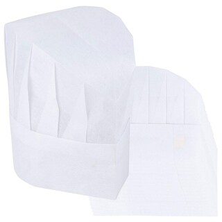 48-Pack Kids Tall Chef Hats White Paper Toques Kitchen Caps Supplies ...