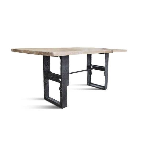 URBAN 180 Solid Wood Dining Table - Natural Oak/Industrial Black - Bed Bath & Beyond - 29834604