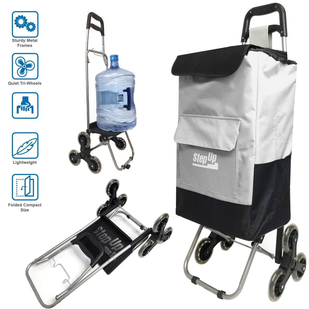 Step Up Foldable Grocery Shopping Cart Dolly - Stair Climber Utility ...