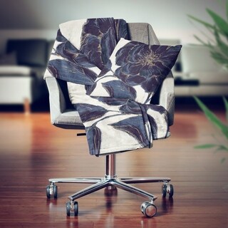 Designart' Dark Rose Gilded Gold' Floral Throw Blanket - 71x59 - Bed ...