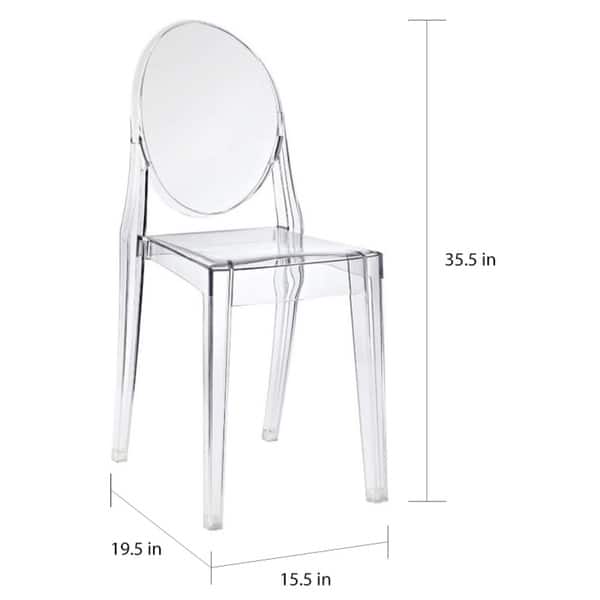 Porch & Den Pearson Clear Plastic Armless Dining Chair (Set of 4) - Bed ...