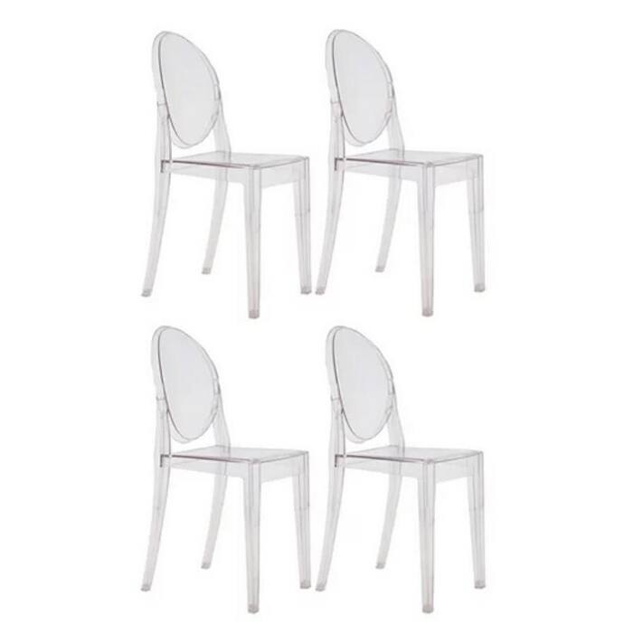 Porch & Den Pearson Clear Plastic Armless Dining Chair (Set of 4 ...