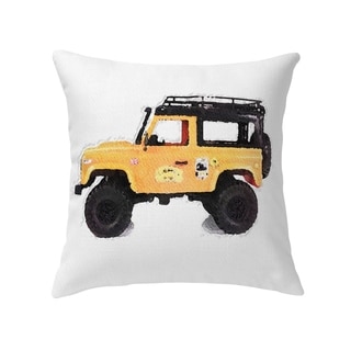 GUNNAR YELLOW VINTAGE LAND ROVER Decorative Pillow By Kavka Designs ...