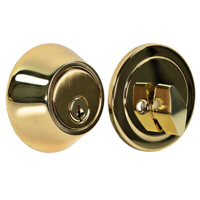 Ultra Security 83967 Grade 3 Polished Brass 1-Cylinder Deadbolt Lock ...