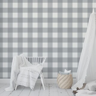 BONNIE GREY BUFFALO CHECK GREY Wallpaper By Kavka Designs - Bed Bath ...