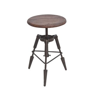 Clementine Adjustable Reclaimed Teak Bar Stool - N/A - Bed Bath ...