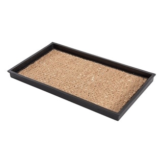 Jani Natural & Recycled Rubber Boot Tray with Cross Embossed Coir ...