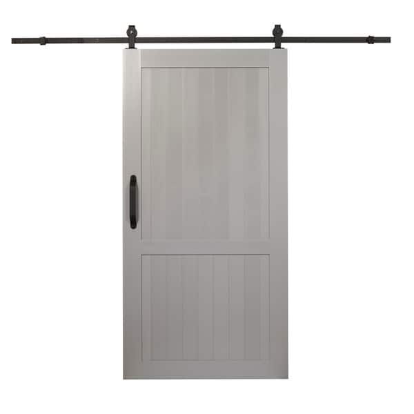 Millbrooke PVC 42-inch x 84-inch H-style Barn Door Kit Satin Silver ...